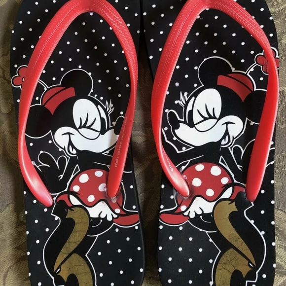 Disney | Shoes | Disneys Minnie Mouse Flip Flop Women Sz 78 | Poshmark